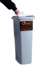 Locked Slim Jim confidential paper bin 4 Collection and shred service ...